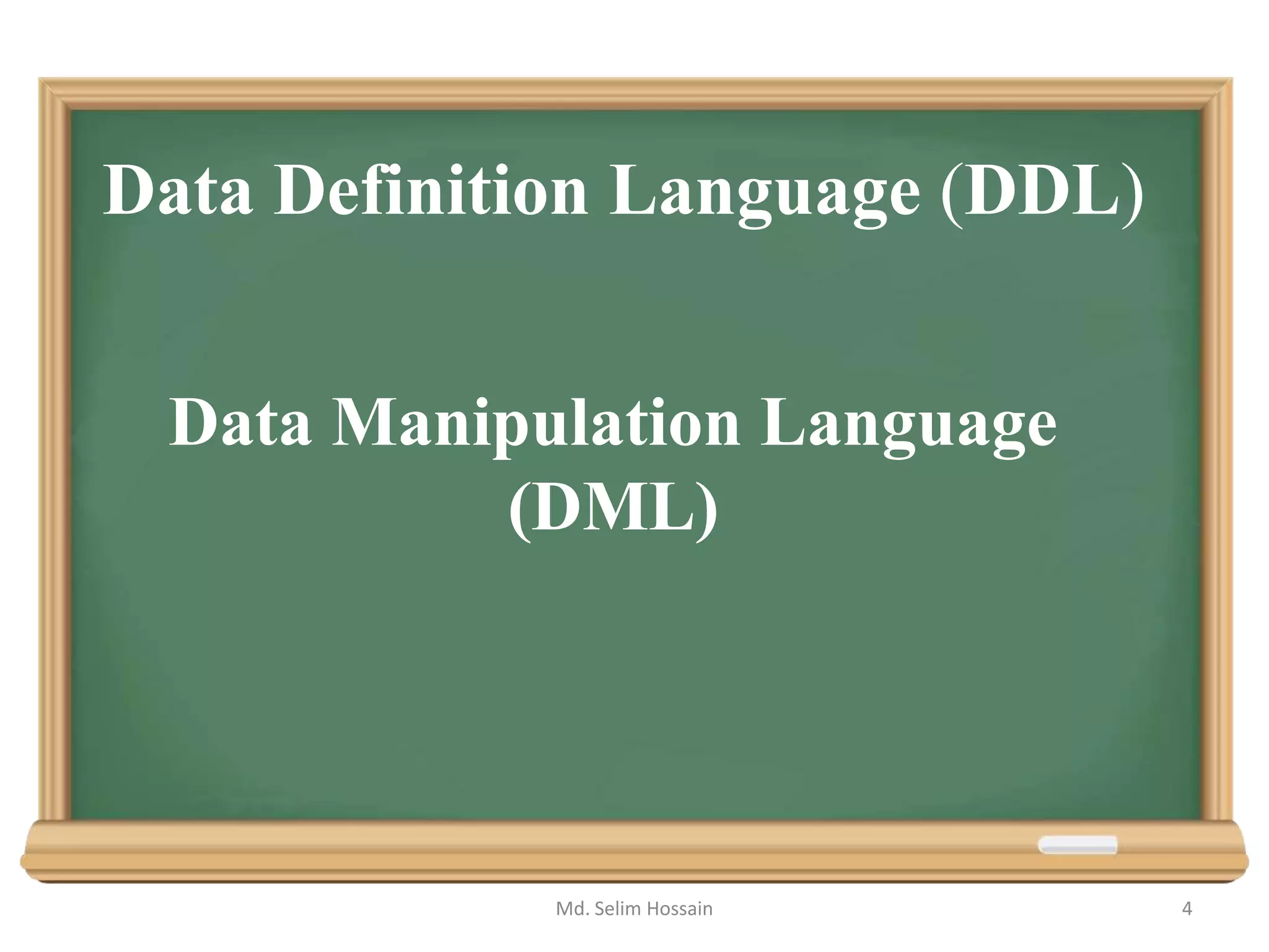 Data Definition and Data Manipulation Language-DDL & DML | PPTX