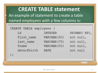 Data Definition and Data Manipulation Language-DDL & DML | PPTX