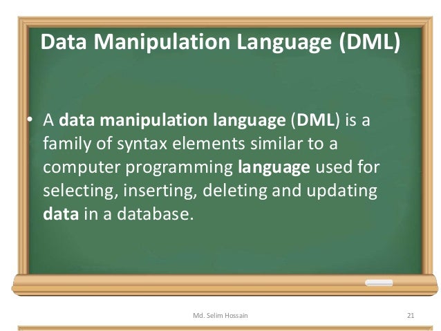 Data Definition And Data Manipulation Language Ddl And Dml