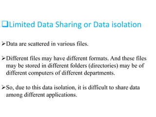 Disadvantages of file management system (file processing systems) | PPTX