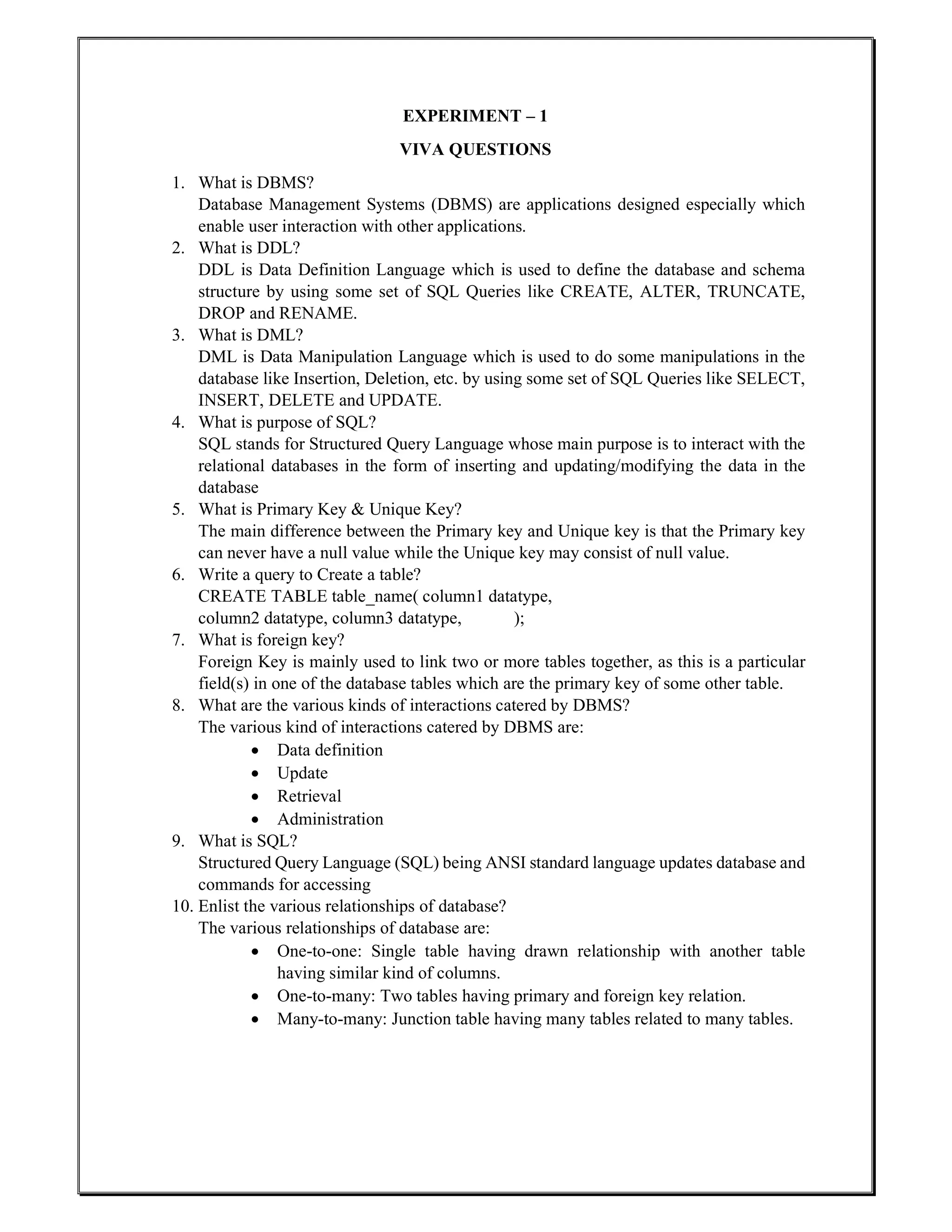 Final DBMS Manual (2).pdf final lab manual | PDF