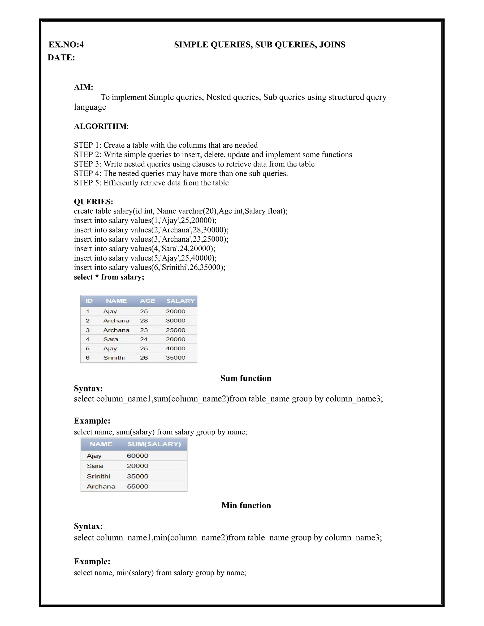Final DBMS Manual (2).pdf final lab manual | PDF | Databases | Computer Software and Applications