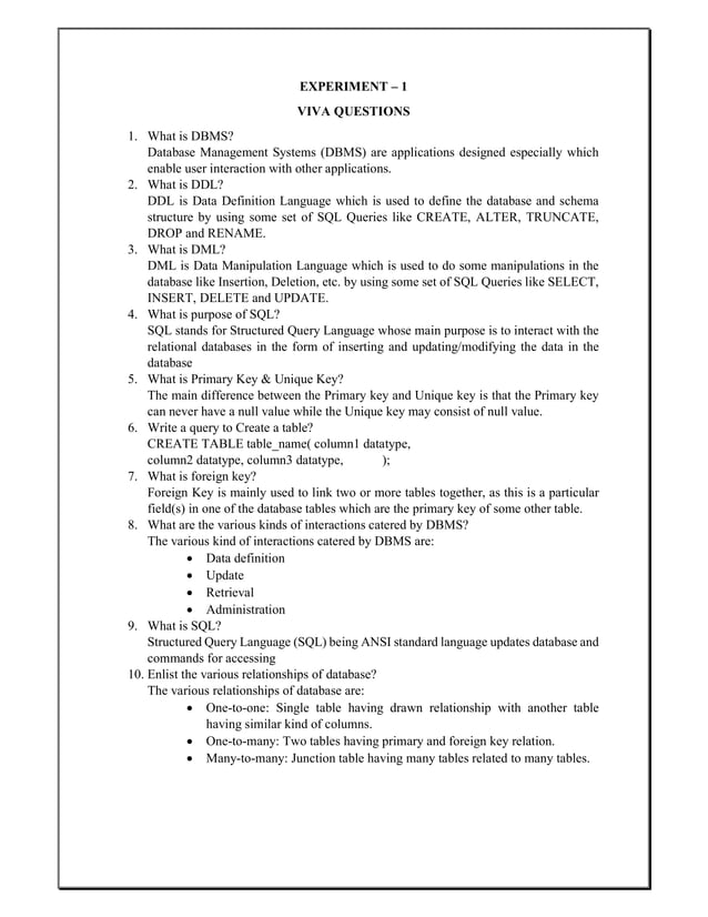 Final DBMS Manual (2).pdf final lab manual | PDF | Databases | Computer Software and Applications