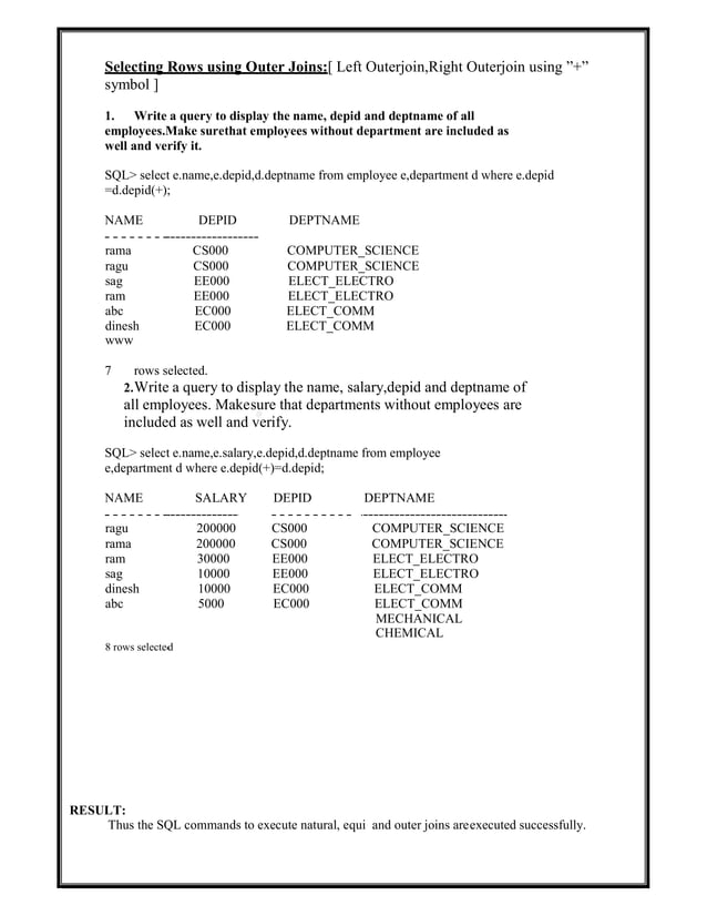 Final DBMS Manual (2).pdf final lab manual | PDF | Databases | Computer Software and Applications