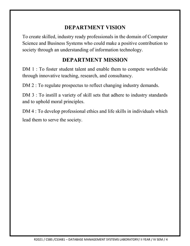 Final DBMS Manual (2).pdf final lab manual | PDF | Databases | Computer Software and Applications