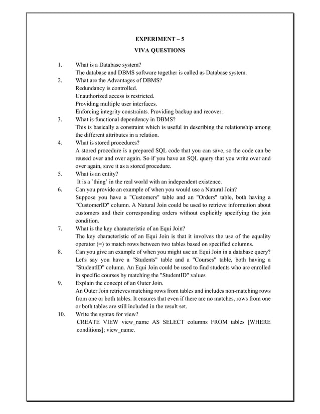 Final DBMS Manual (2).pdf final lab manual | PDF | Databases | Computer Software and Applications