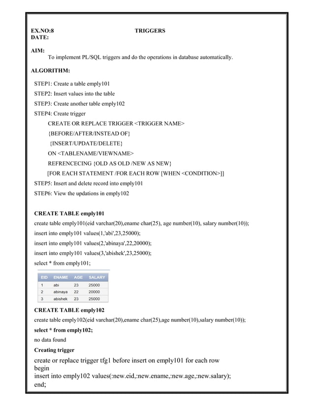 Final DBMS Manual (2).pdf final lab manual | PDF | Databases | Computer Software and Applications