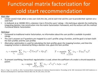 Preference Elicitation in Recommender Systems | PPT