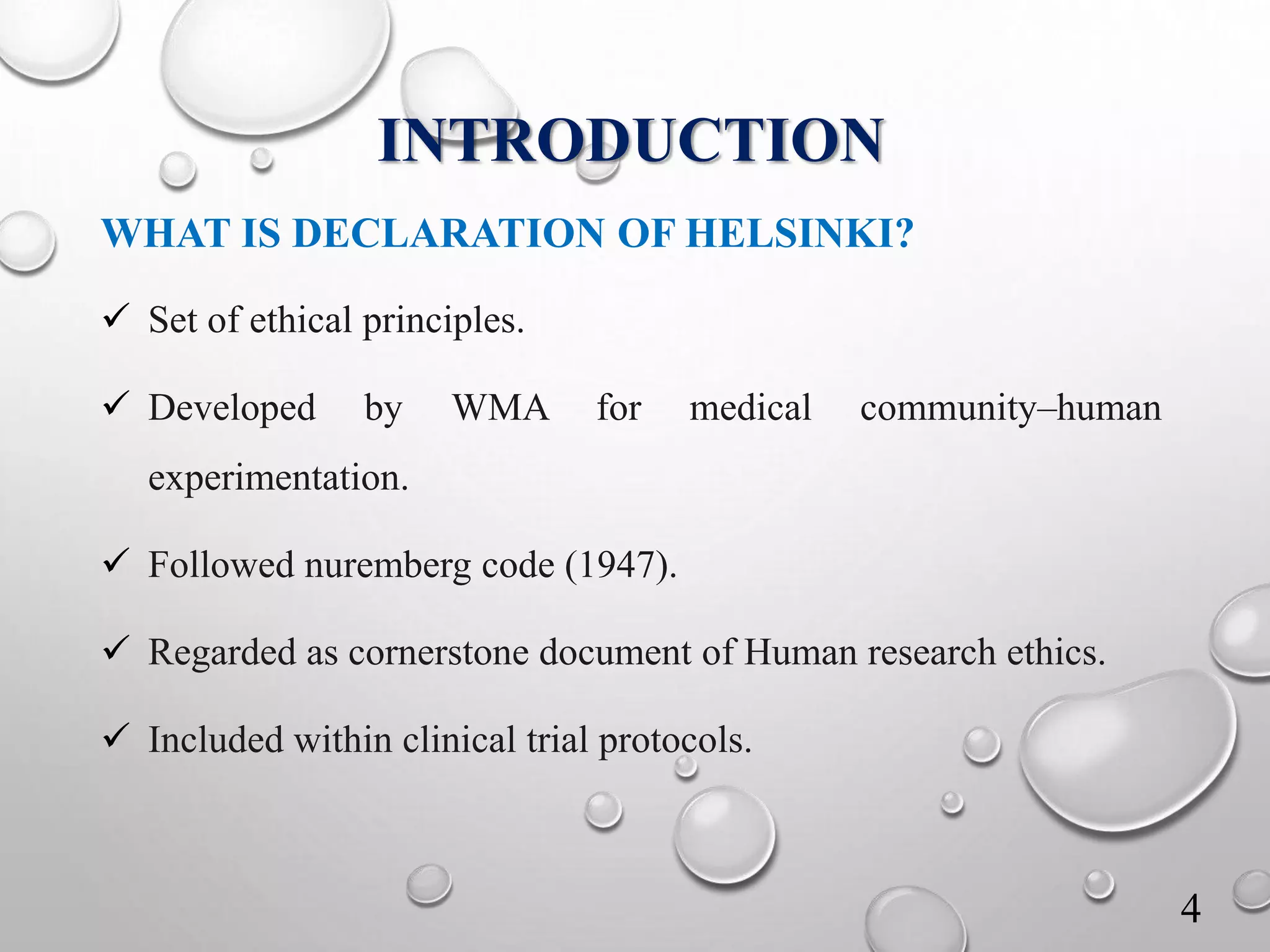 declaration of helsinki ppt | PPTX