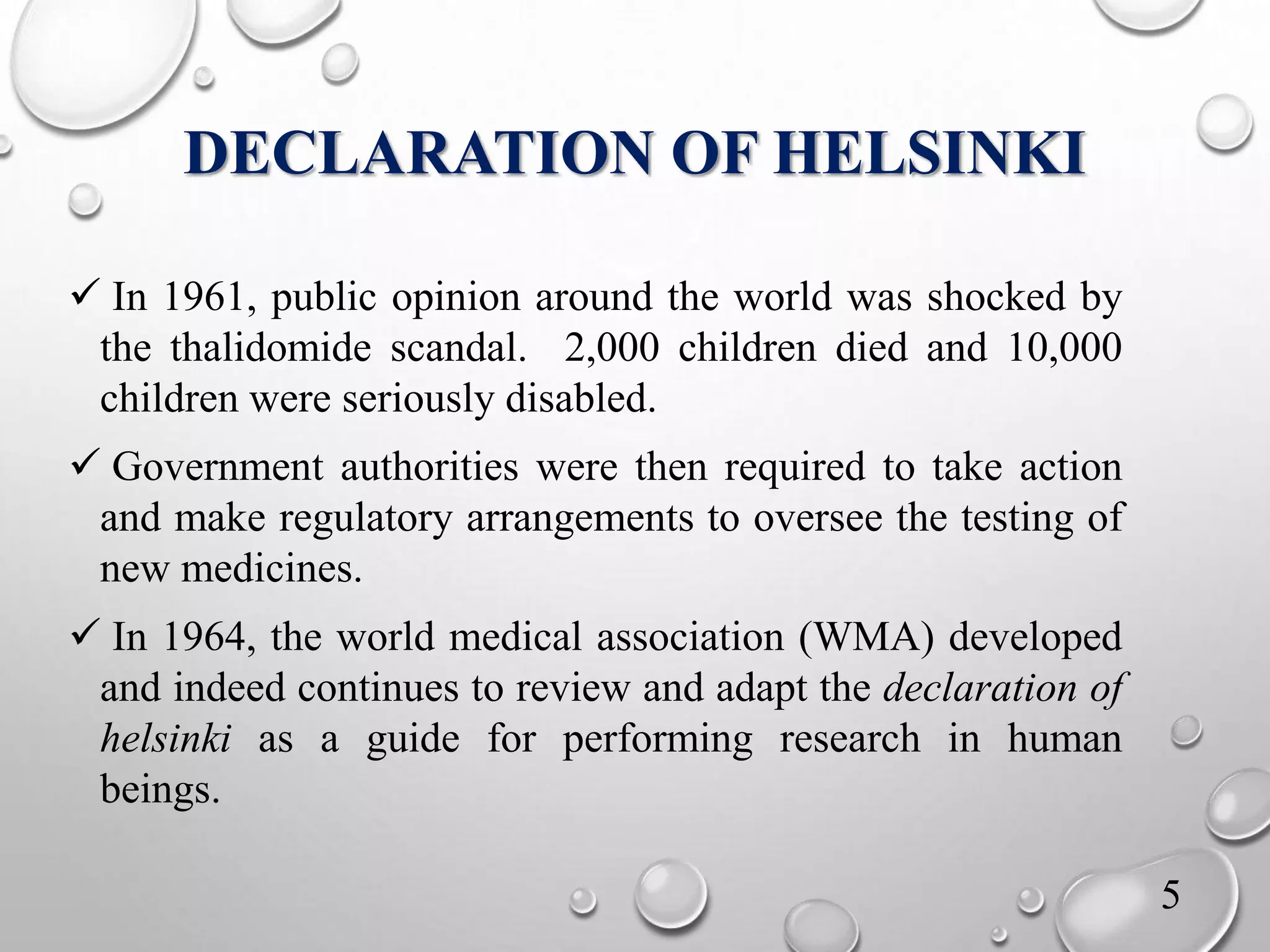 declaration of helsinki ppt | PPTX