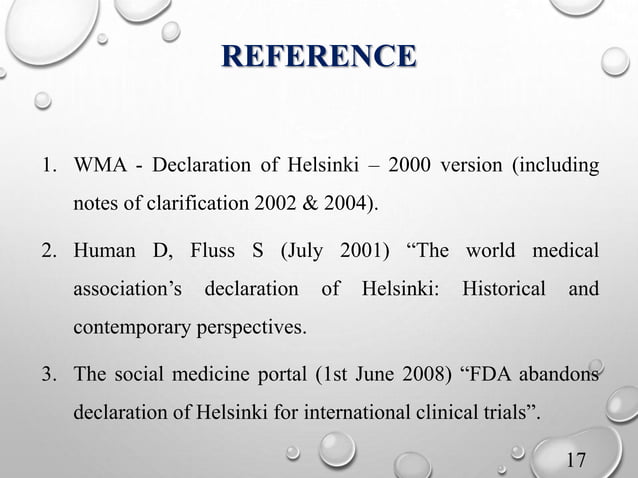 declaration of helsinki ppt | PPTX | Pharmaceutical Drugs | Medical Health