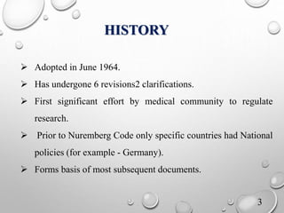 declaration of helsinki ppt | PPTX