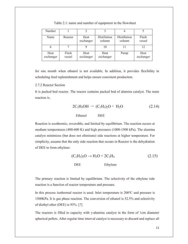 Diethyl Ether (DEE) Process Description | PDF | Chemistry | Science