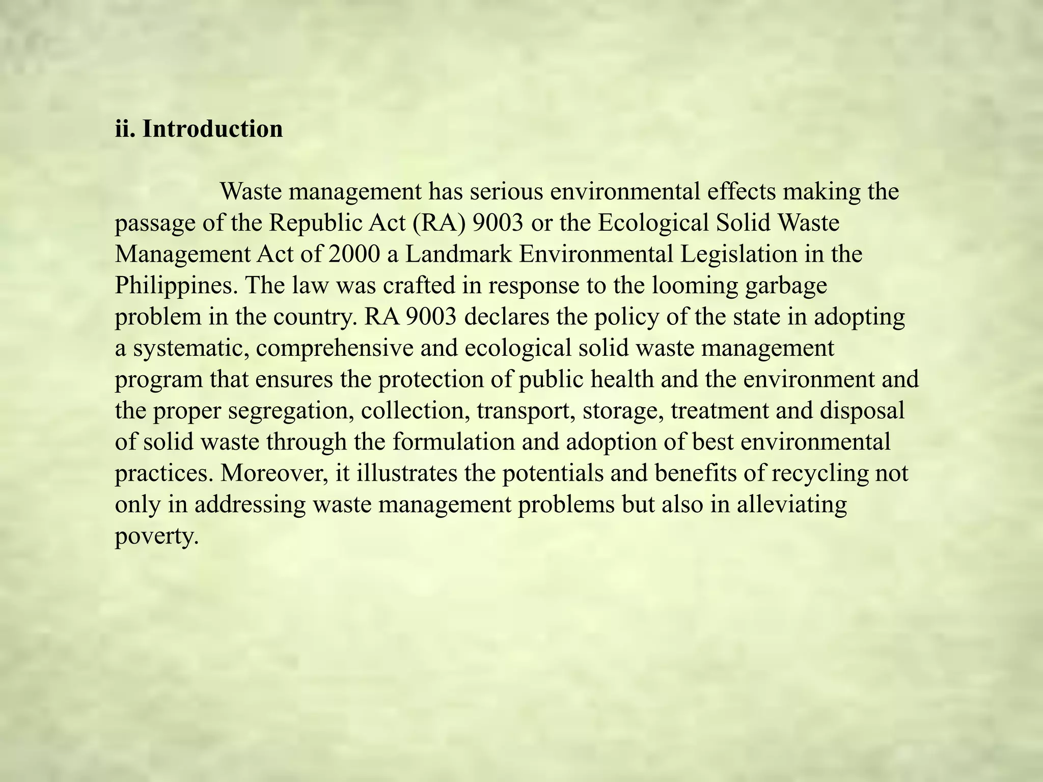 Waste Management Research - City University of Pasay (BPG) | PPTX