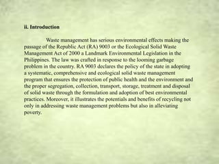 Waste Management Research - City University of Pasay (BPG) | PPTX