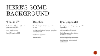 Introduction to Course on Internet Based Intervention | PPT