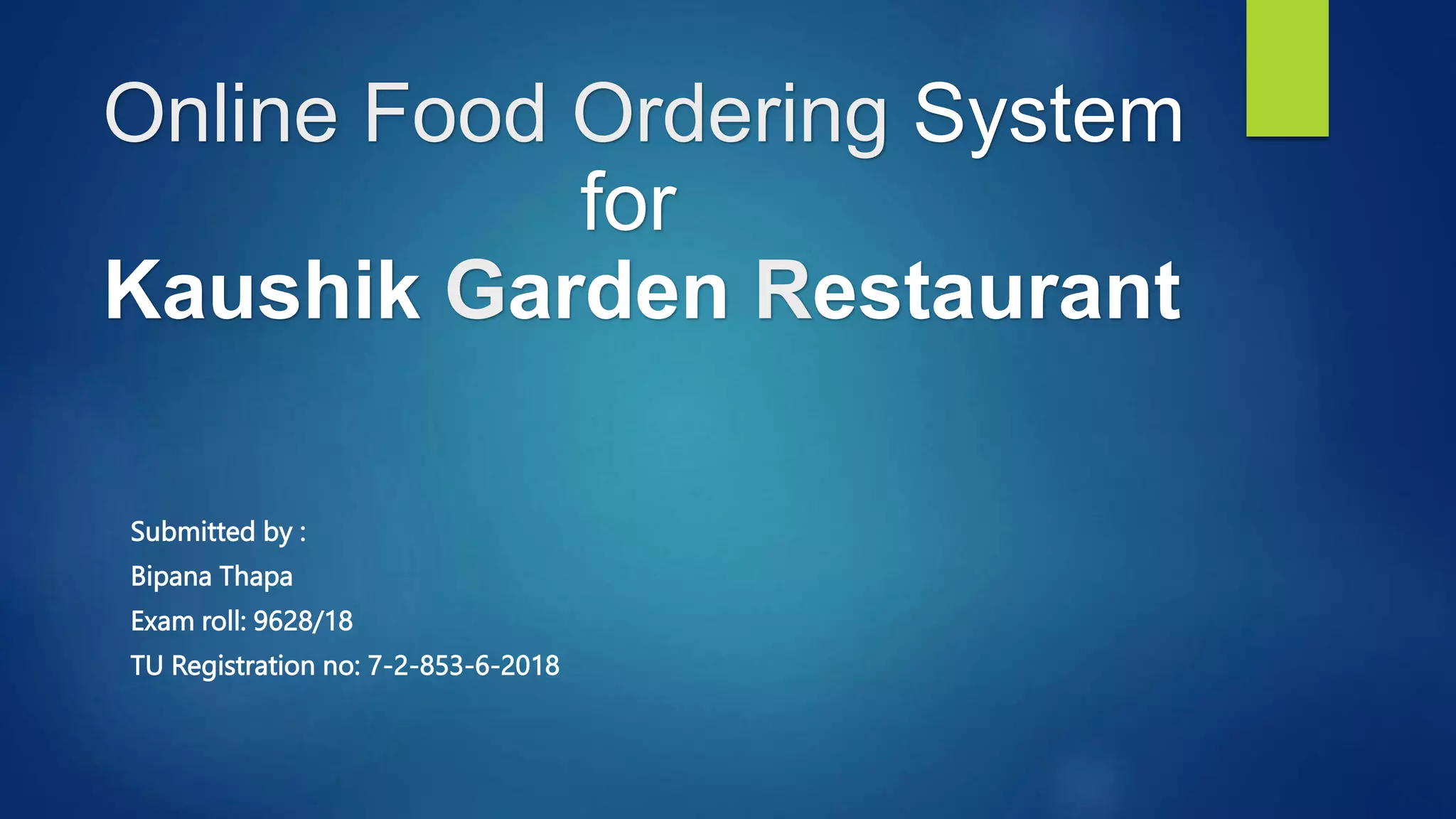 Online Food Ordering System Presentation | PPTX