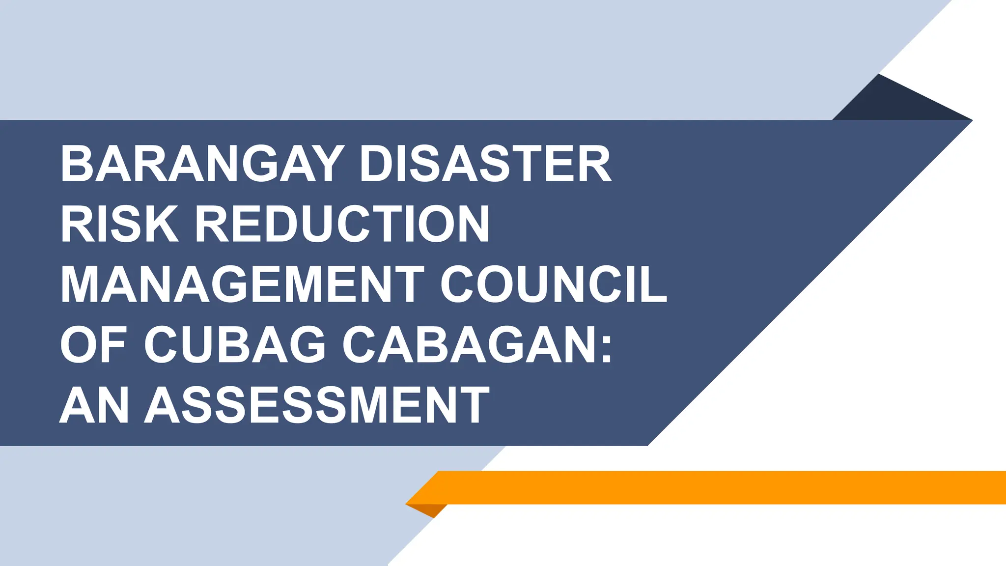BARANGAY DISASTER RISK REDUCTION MANAGEMENT COUNCIL RESEARCH POWERPOINT ...