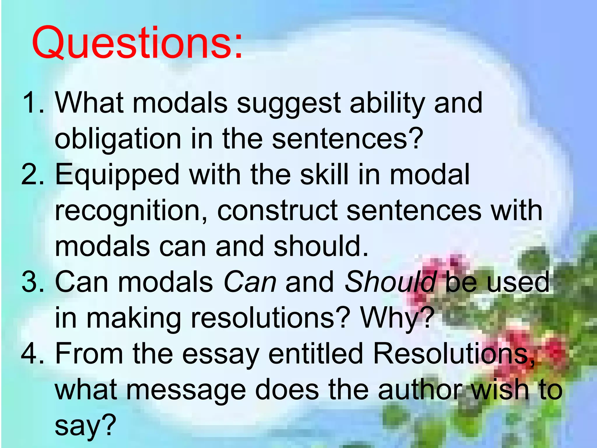 Modals of obligation | PPT