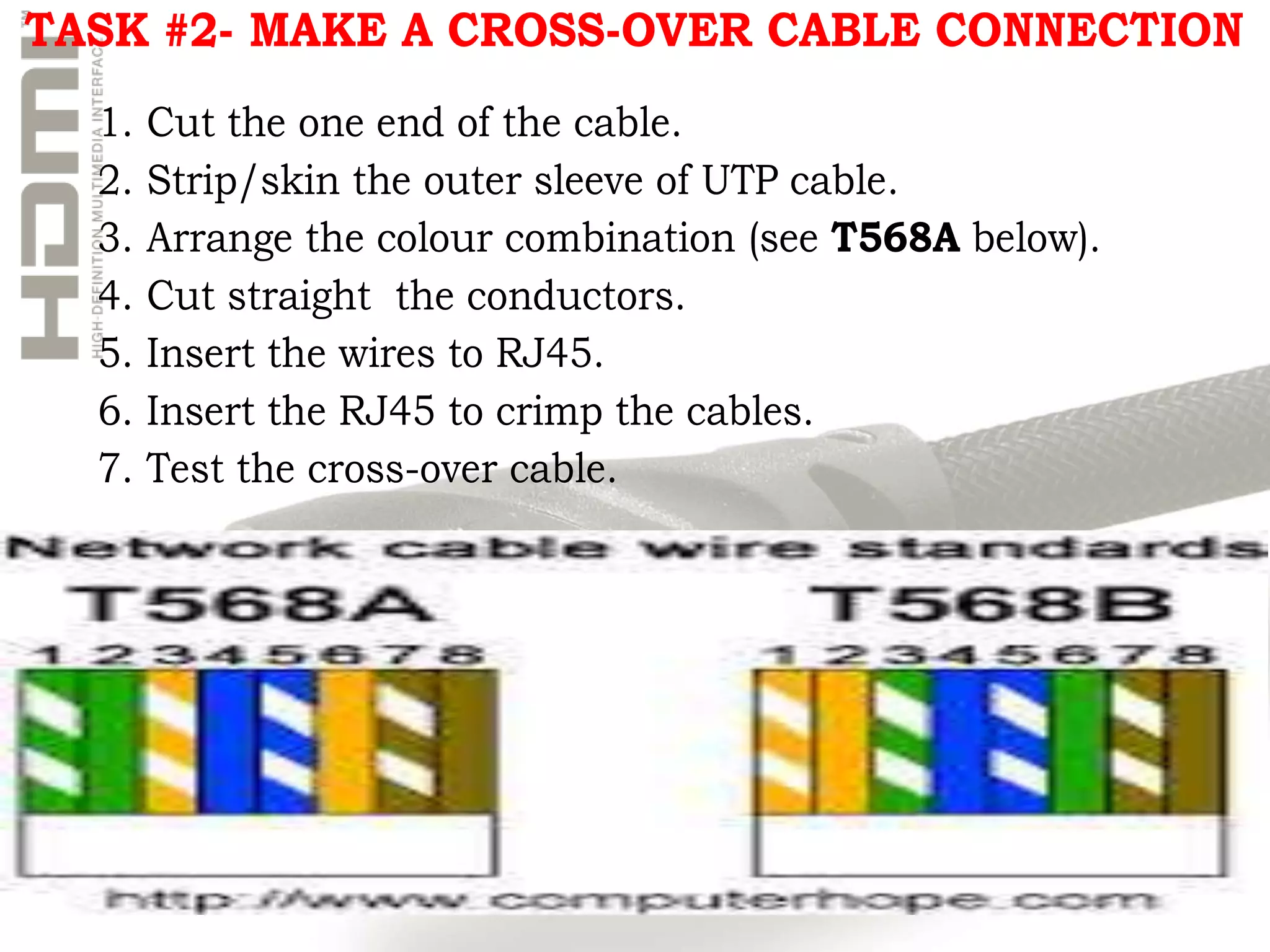 Straight&Cross-over cable connection | PPTX
