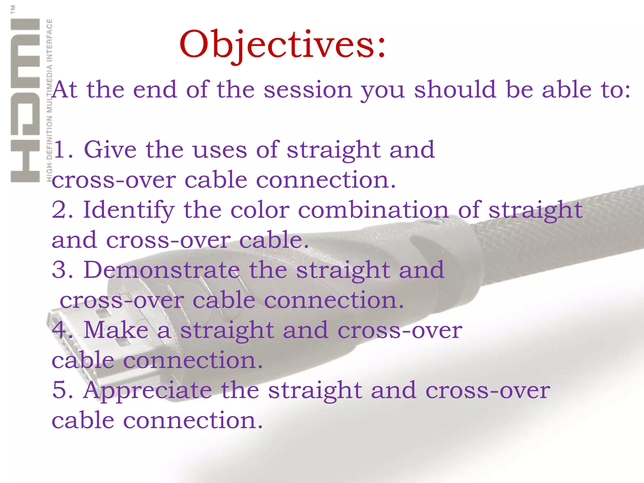 Straight&Cross-over cable connection | PPTX