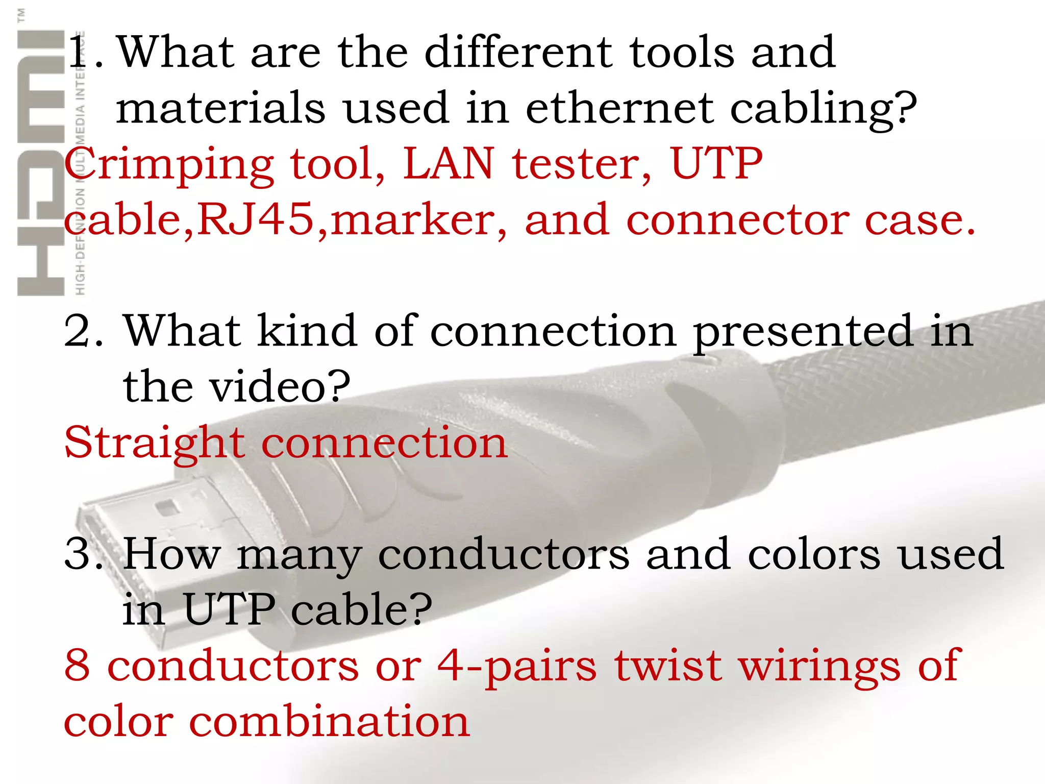 Straight&Cross-over cable connection | PPTX