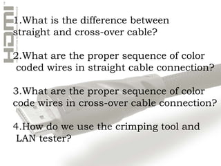 Straight&Cross-over cable connection | PPTX | Computer Peripherals ...