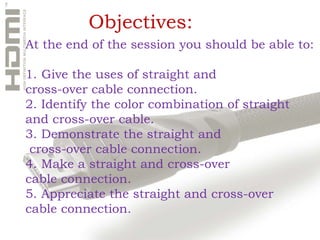 Straight&Cross-over cable connection | PPTX