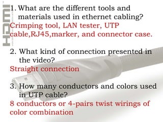 Straight&Cross-over cable connection | PPTX