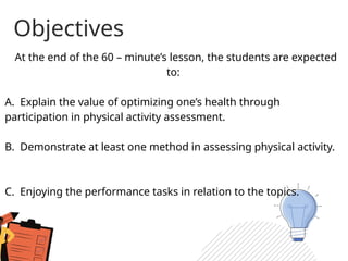 Optimizing ones health through participation in physical education. | PPTX