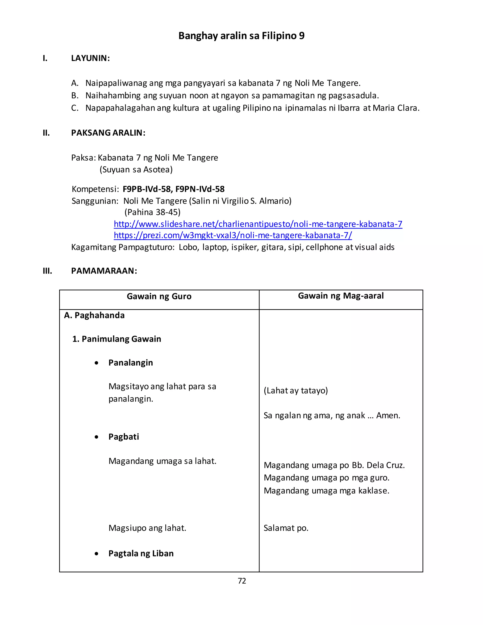 Suyuan sa Asotea detailed Lesson plan | DOCX