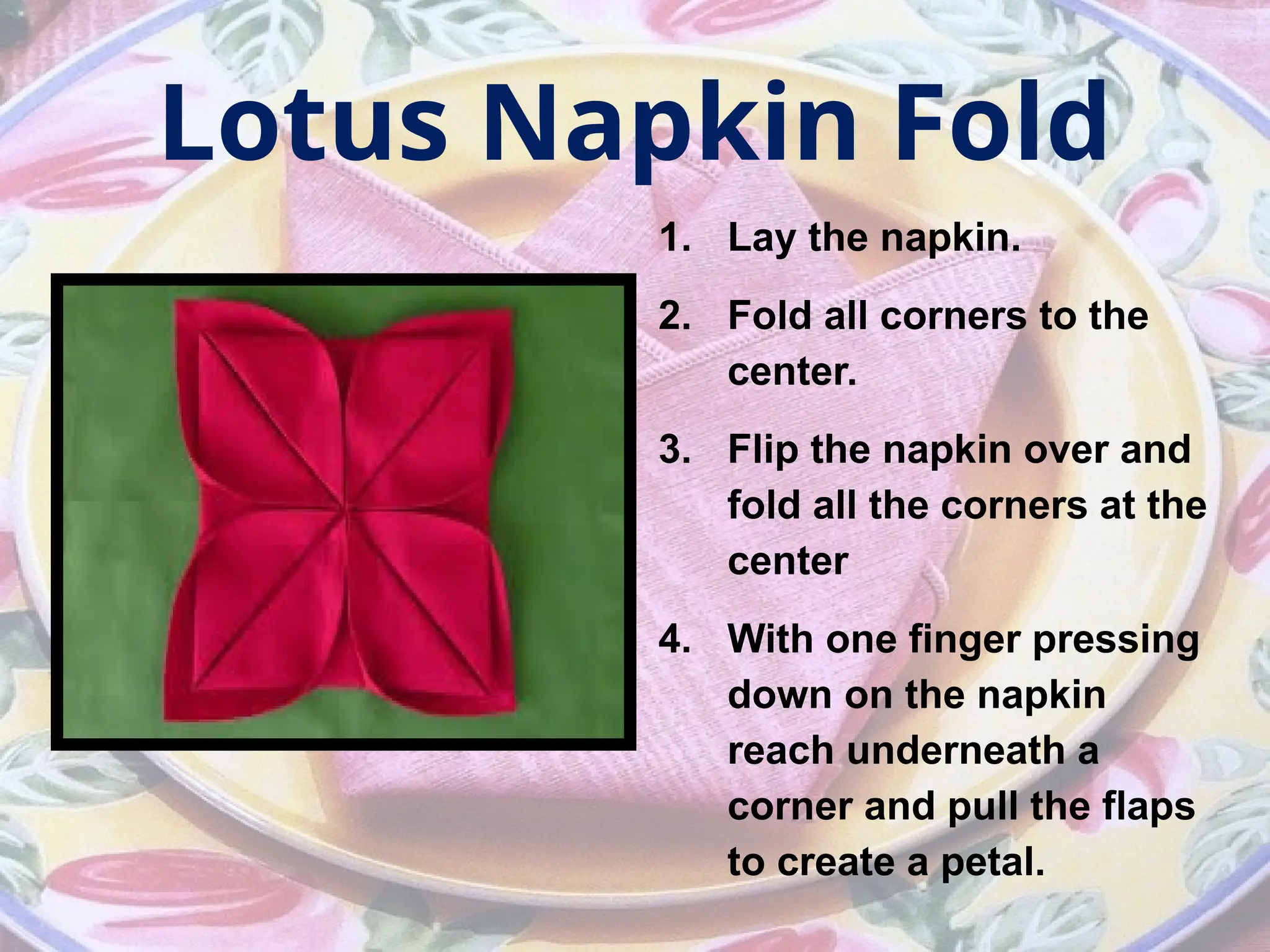 FINAL DEMO NAPKIN FOLDING.POWER POINT PRESENTATION | PPTX