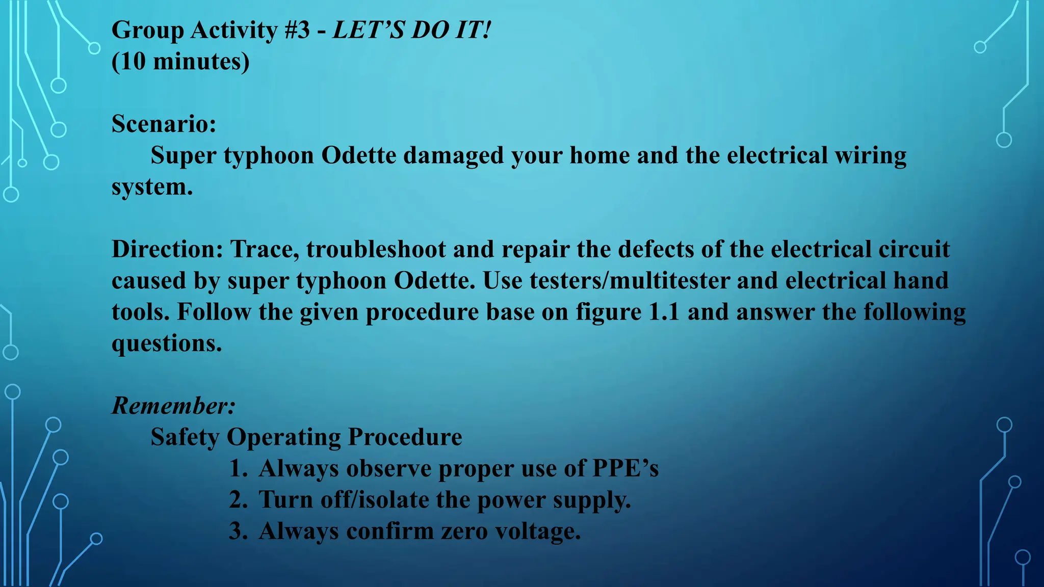 Trouble shooting electrical defects in ELECTRICAL INSTALLATION | PPTX
