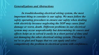 Trouble shooting electrical defects in ELECTRICAL INSTALLATION | PPTX