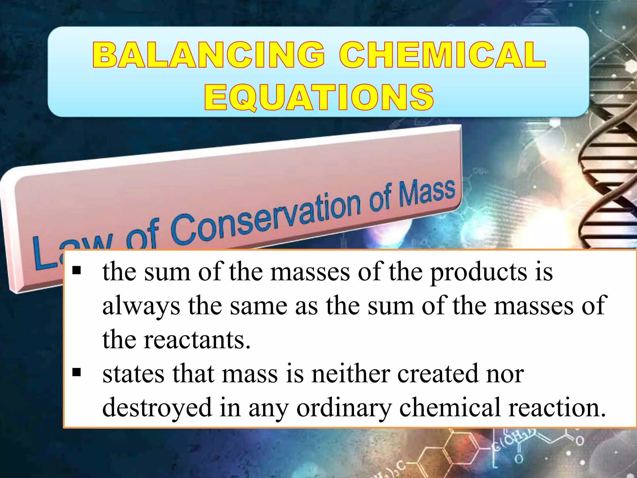 Writing and Balancing Chemical Equation | PPTX
