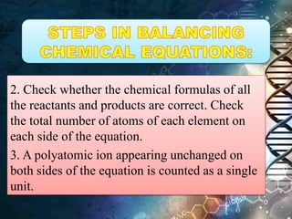 Writing and Balancing Chemical Equation | PPTX