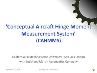 Hinge Moment Measurment System Final Presentation | PPTX