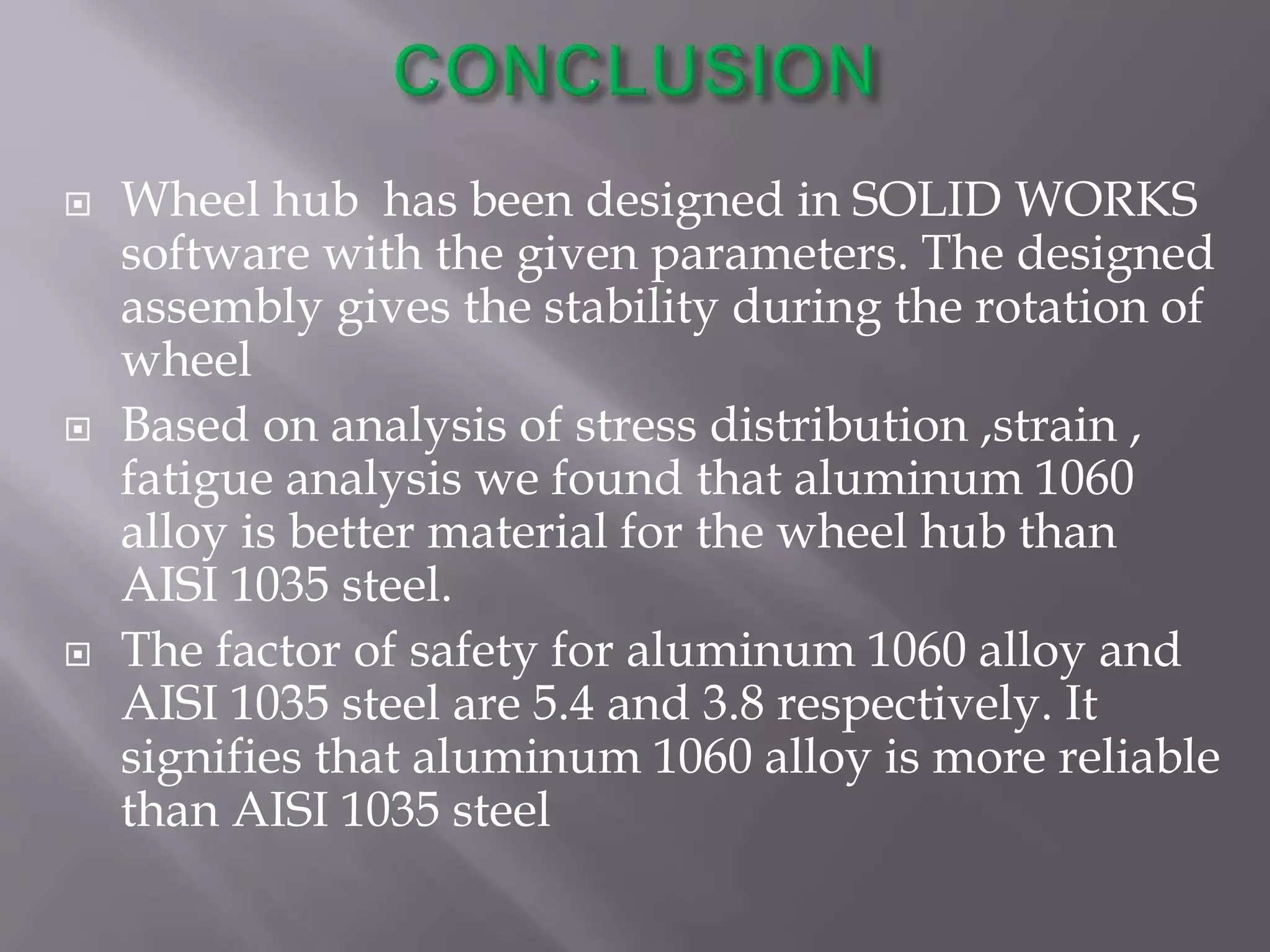 Design, Analysis and Optimization of Automobile Wheel Hub | PPTX
