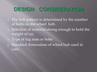 Design, Analysis and Optimization of Automobile Wheel Hub | PPTX
