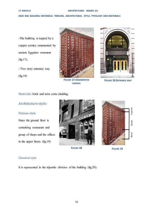 High rise historical timeline, architectural style, typology and materials