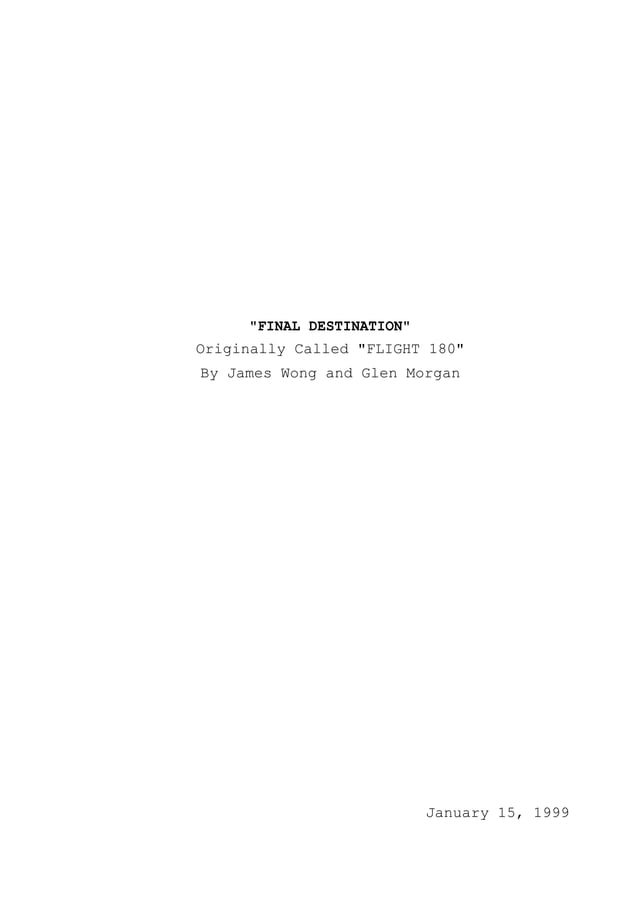 Final destination 1 (flight 180) january 15, 1999 | PDF