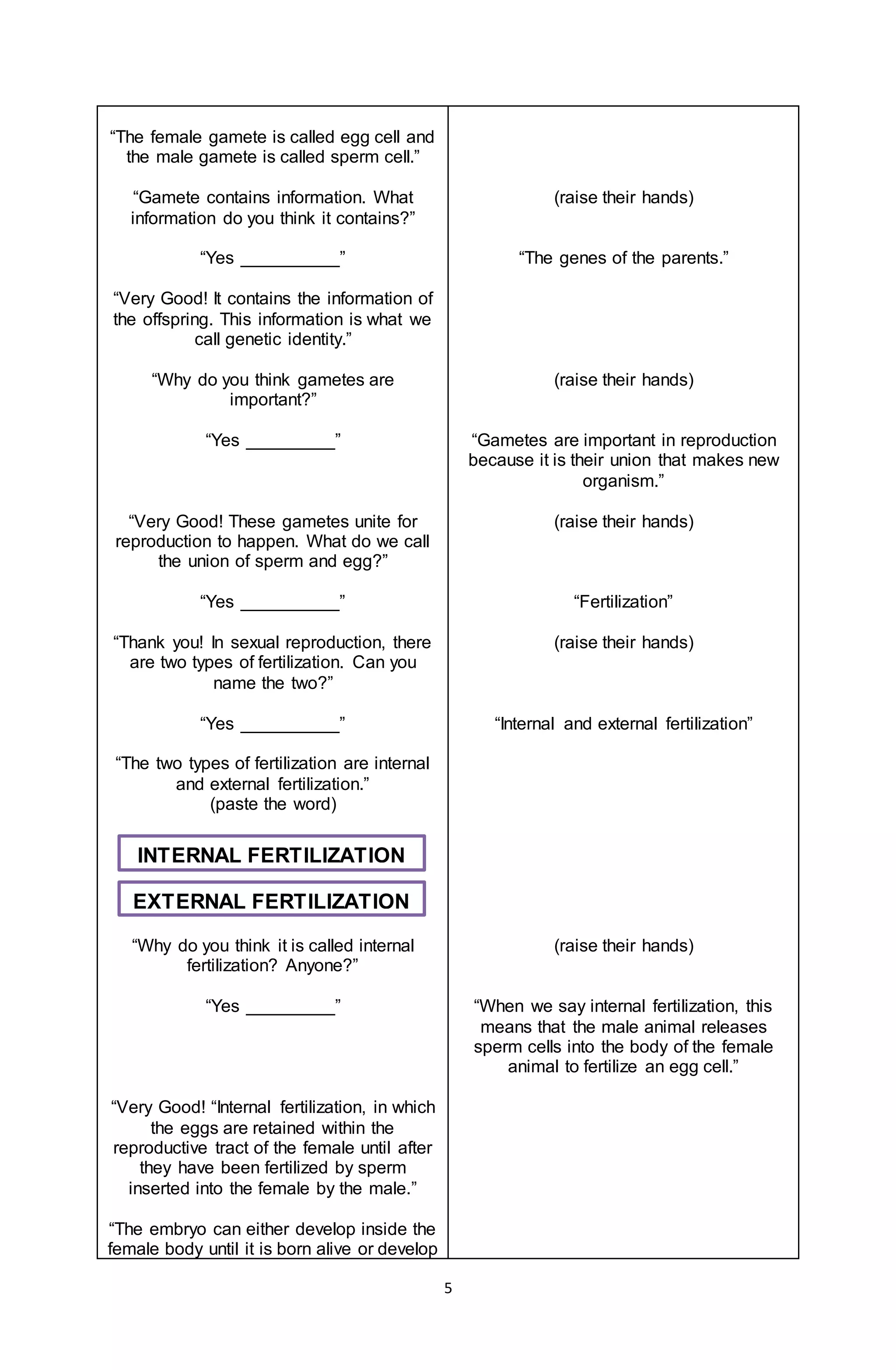 Sexual Reproduction in Animal (Internal and External Fertilization | DOCX