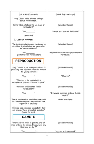 Sexual Reproduction in Animal (Internal and External Fertilization | DOCX