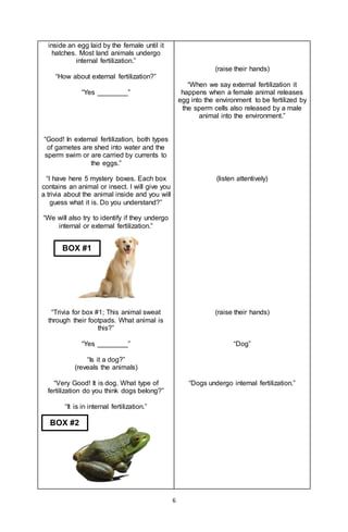 Sexual Reproduction in Animal (Internal and External Fertilization | DOCX