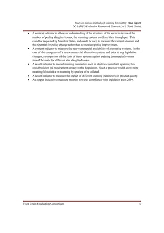 Final DG SANCO study on various methods of stunning for poultry | PDF
