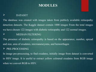 Diabetic Retinopathy using image processing | PPTX
