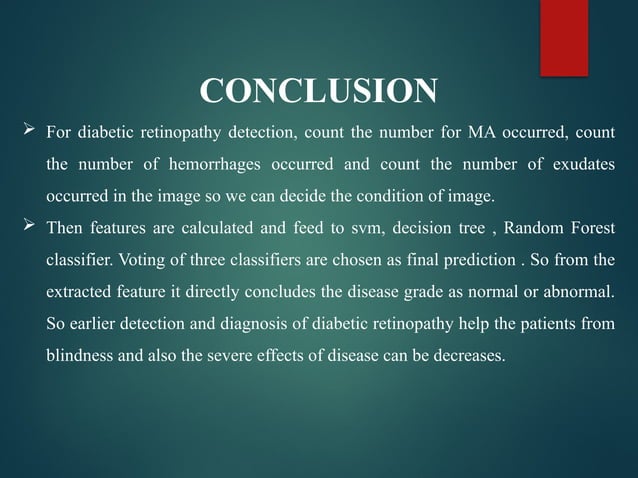 Diabetic Retinopathy using image processing | PPTX
