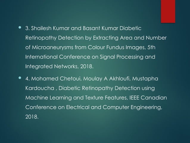 Diabetic Retinopathy using image processing | PPTX