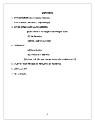 diazotisation reaction and synthesis of azodyes | DOC