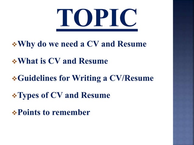 FINAL DIFFERENT TYPES OF CV AND RESUMES.pptx | Free Download
